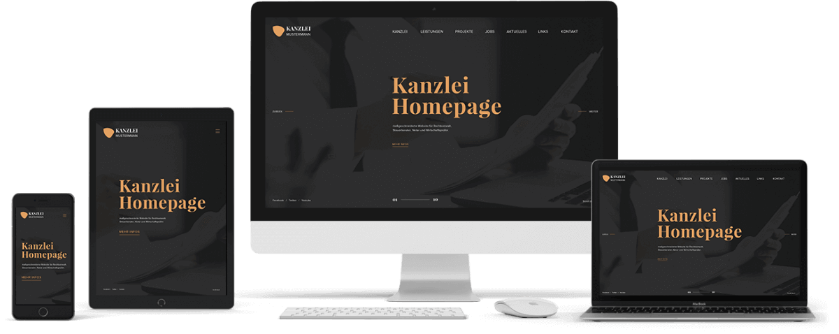 Kanzlei Homepage für Anwalt und Steuerberater zum Festpreis